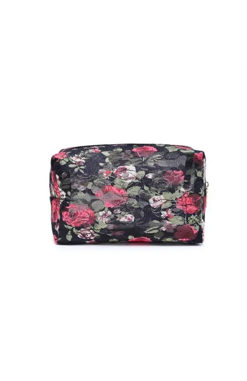 URBAN ESSENTIALS Petal Play Cosmetic & Travel Organizer Pouch - Black