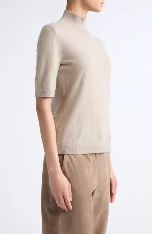 Max Mara Mock Neck Short Sleeve Sweater