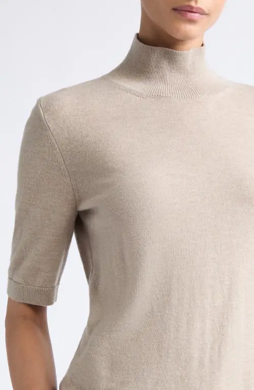 Max Mara Mock Neck Short Sleeve Sweater
