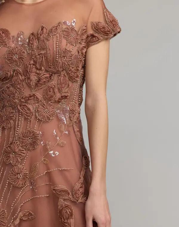 Mac Duggal Embellished Lace Illusion Cocktail Dress