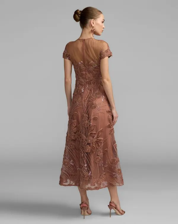 Mac Duggal Embellished Lace Illusion Cocktail Dress