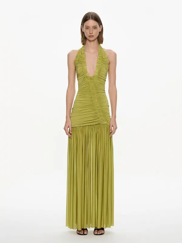 Christopher Esber Orion Gown - Limed-olive