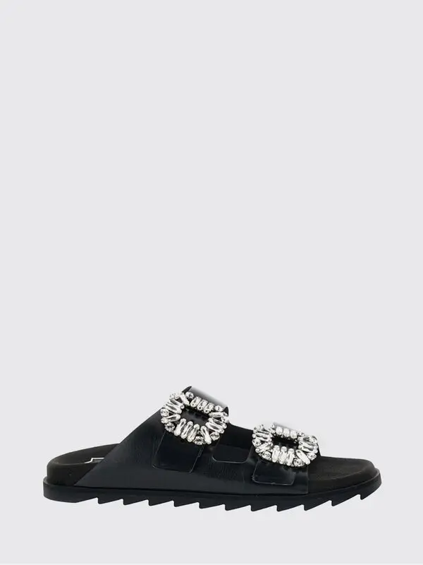 ROGER VIVIER Slidy Leather Sandal - Black