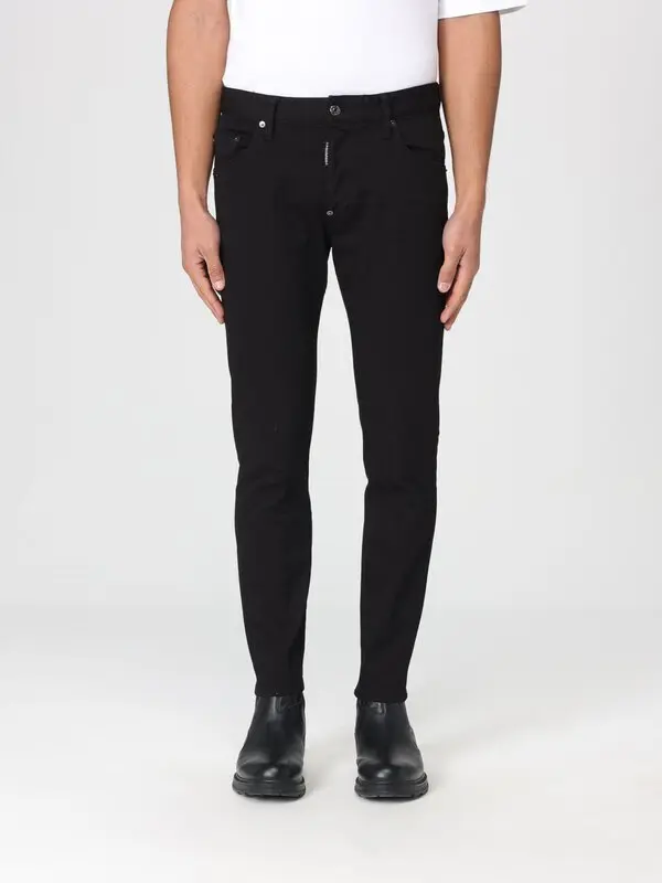 Dsquared2 Five-pocket Straight Fit Stretch Denim Jeans - Black