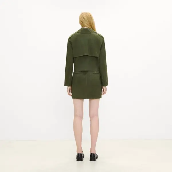 Theory Mini Trouser Skirt In Suede