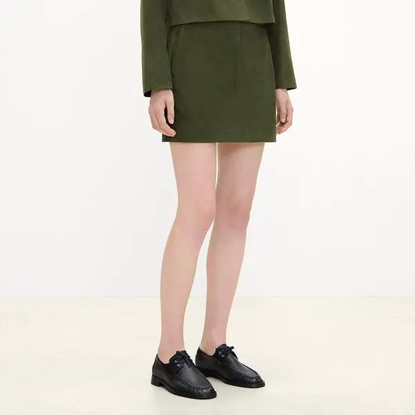 Theory Mini Trouser Skirt In Suede