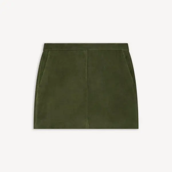 Theory Mini Trouser Skirt In Suede