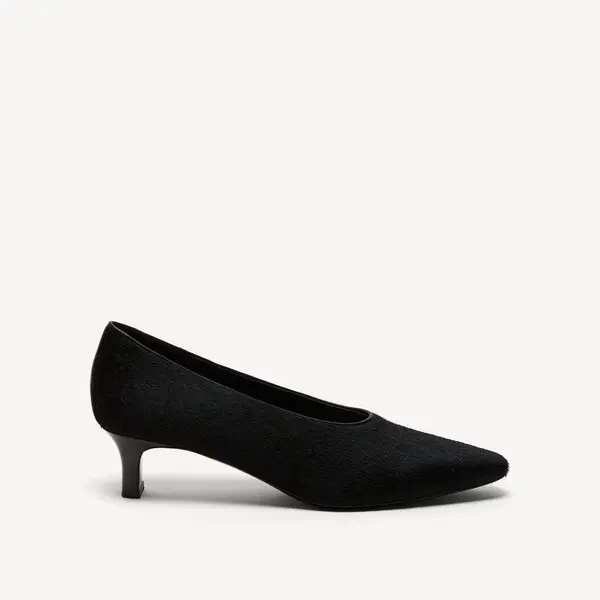 Theory Silvie Calf Hair Kitten Heel Pumps