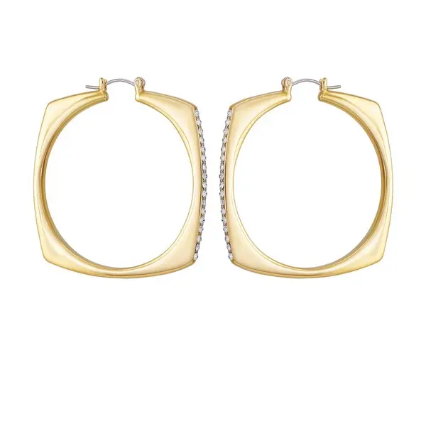 Vince Camuto Large Square Hoop Earrings - Two Tone