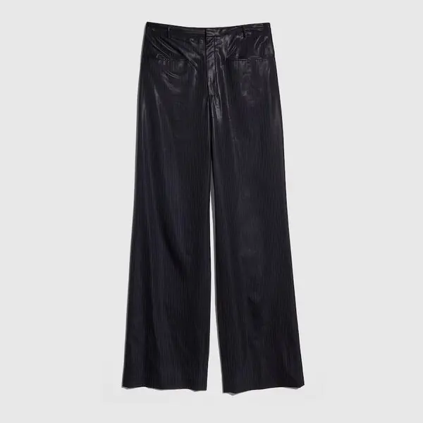 Gucci Pinstriped Wool Blend Pants - Blue