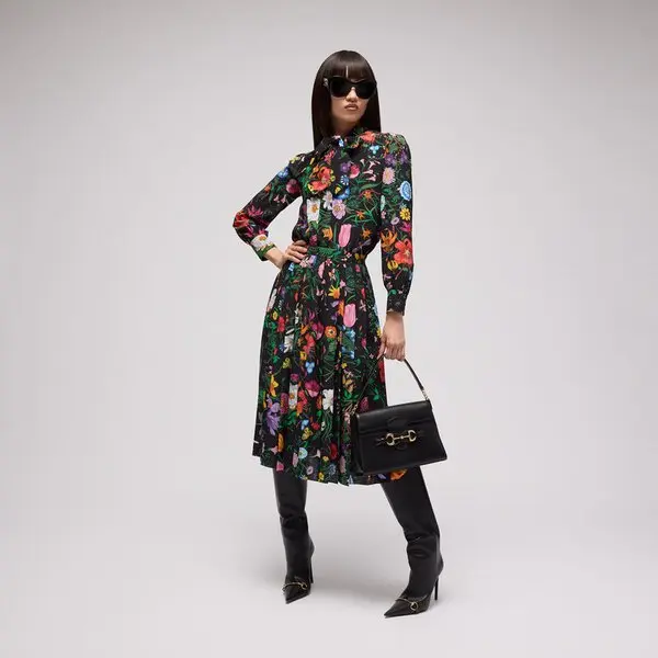 Gucci Printed Silk Crêpe De Chine Dress
