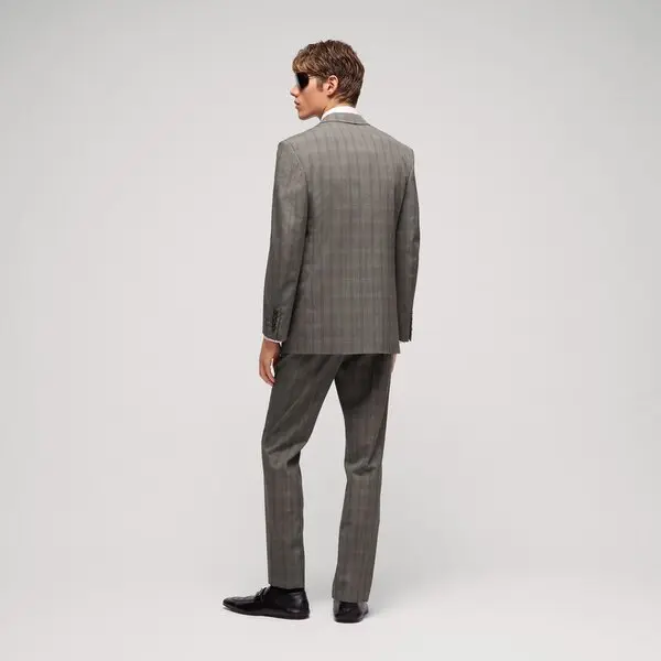 Gucci Prince Of Wales Wool Pants With Embroidery