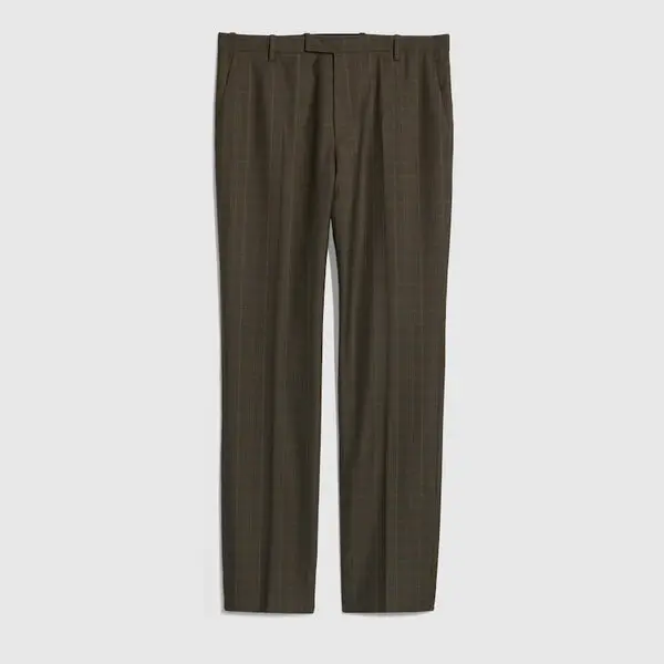 Gucci Prince Of Wales Wool Pants With Embroidery - Black