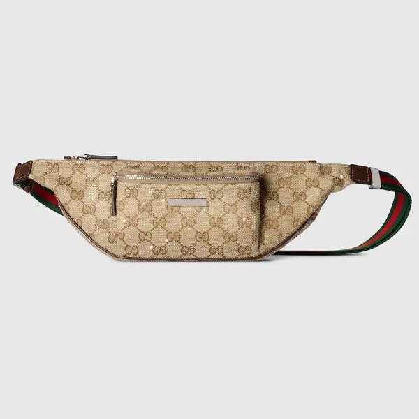 Gucci Gg Canvas Crystal Belt Bag - Beige