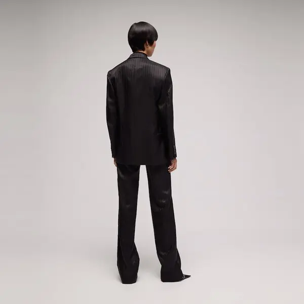 Gucci Pinstripe Wool Silk Pants