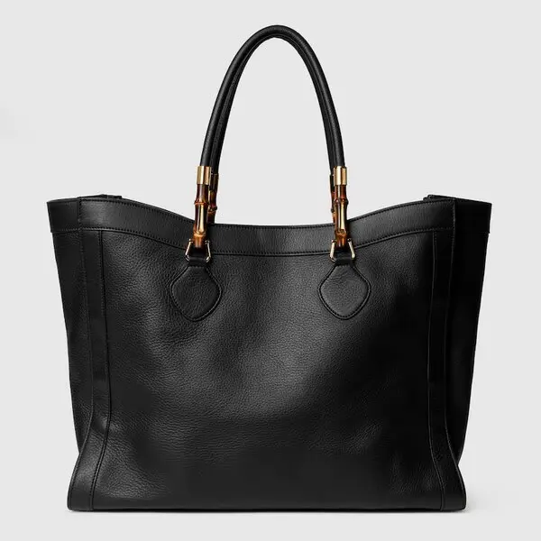 Gucci Bamboo Tote Large Bag Leather - Black
