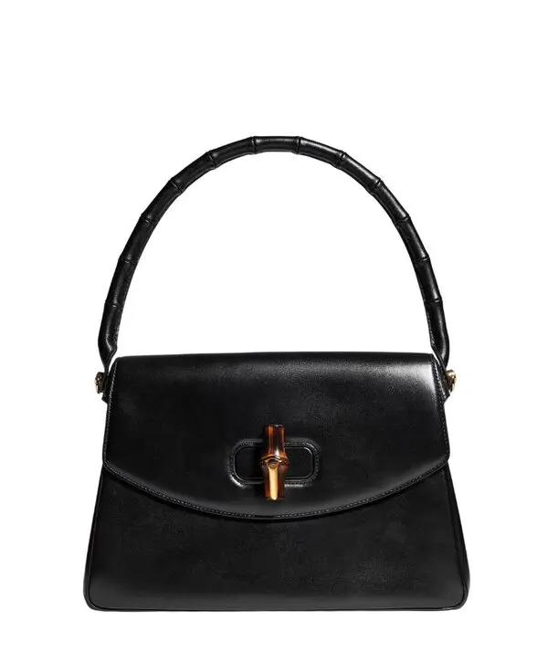 Gucci Bamboo Vendetta Medium Top Handle Bag In Leather - Black