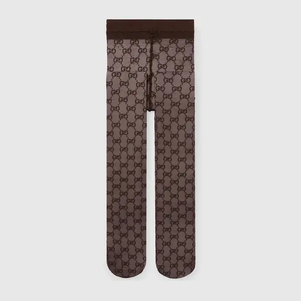 Gucci Gg Stretch Nylon Tights - Brown