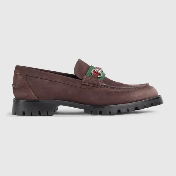 Gucci Loafer With Horsebit And Lug Sole Suede