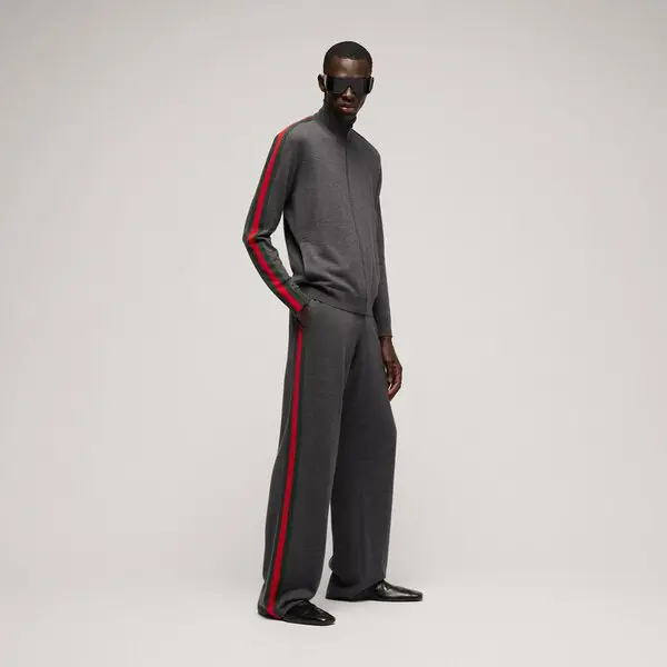 Gucci Fine Wool Zip Jacket With Web