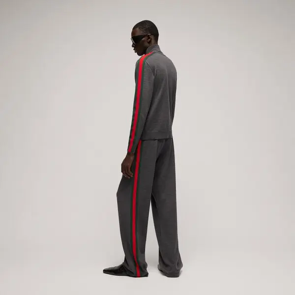 Gucci Fine Wool Zip Jacket With Web