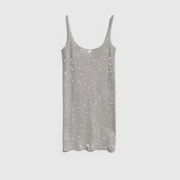 Gucci Stretch Nylon Jersey Dress With Crystals Ready-to-wear - Silver