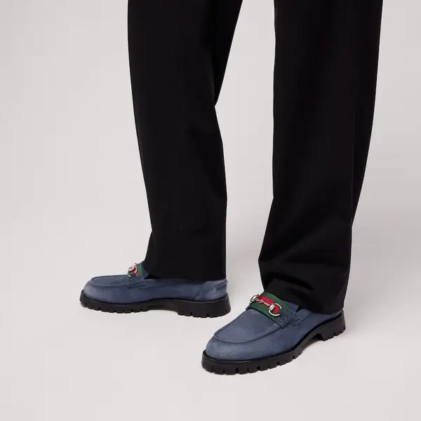 Gucci Loafer With Horsebit And Lug Sole Suede
