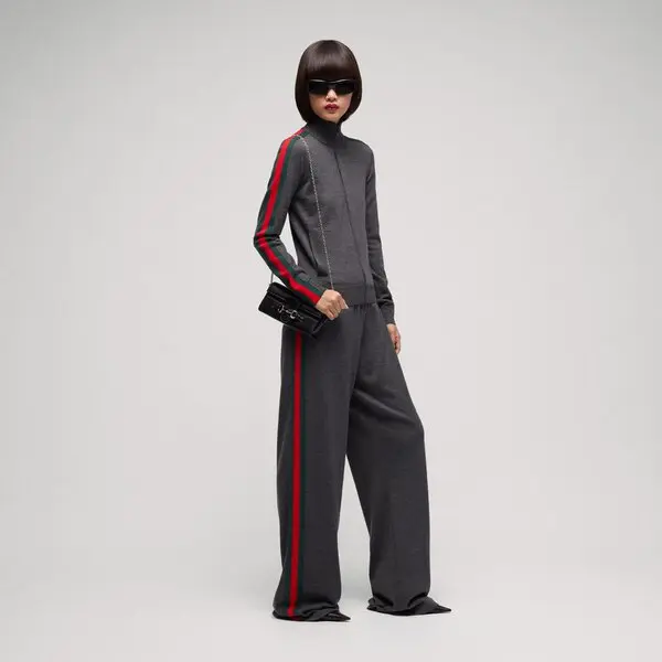 Gucci Fine Wool Leisure Pants With Web