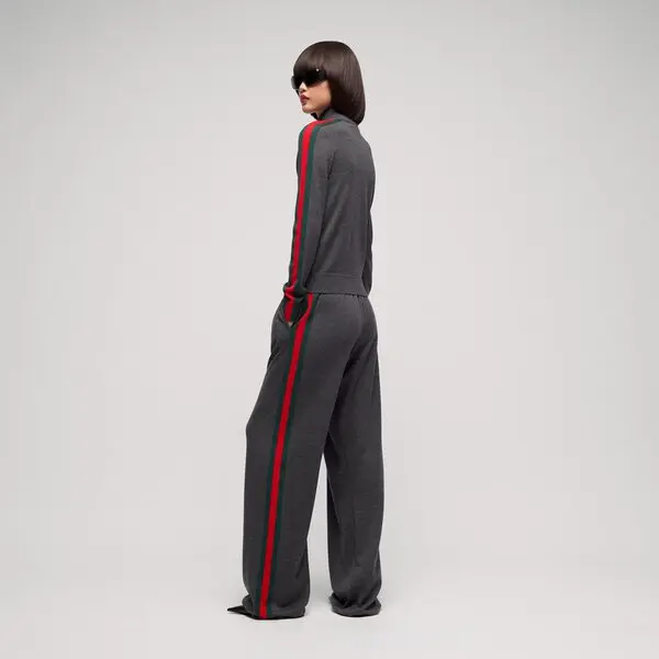 Gucci Fine Wool Leisure Pants With Web
