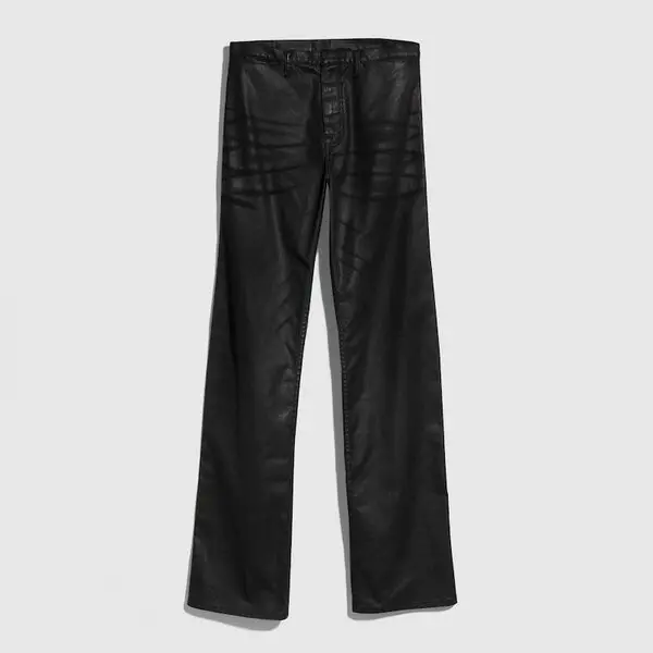 Gucci Coated Cotton Twill Denim Pants With Web - Black