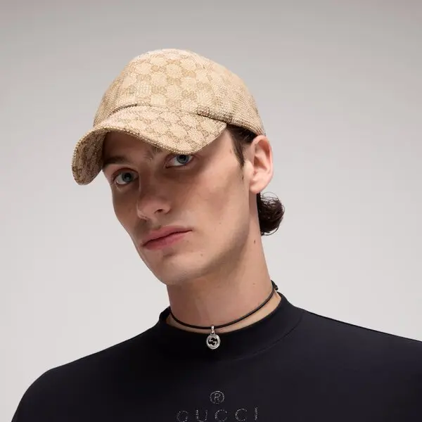Gucci Gg Canvas Baseball Hat With Crystals