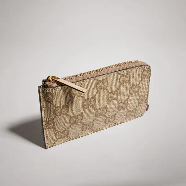 Gucci Essence Classic Zip Key Case Gg Canvas