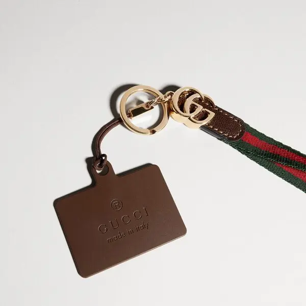 Gucci Lanyard Phone Holder With Web Nylon