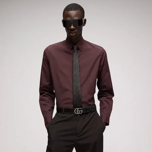 Gucci Silk Jacquard Gg Motif Neck Tie - Black