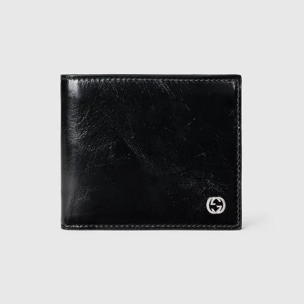 Gucci Bi-fold Wallet With Interlocking G Leather - Black