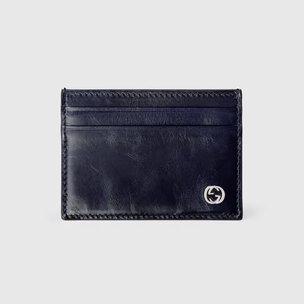Gucci Card Case With Interlocking G Leather