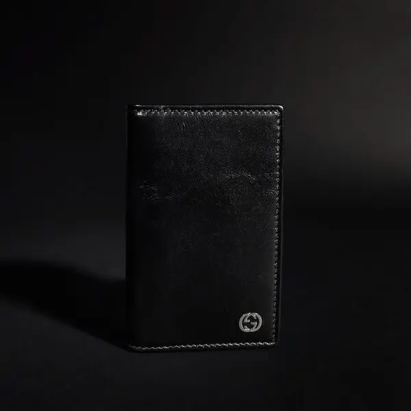 Gucci Card Case Wallet With Interlocking G Leather