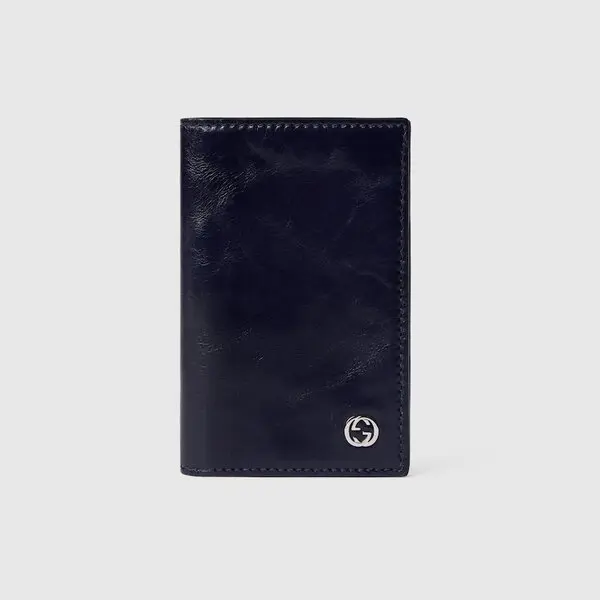 Gucci Card Case Wallet With Interlocking G Leather