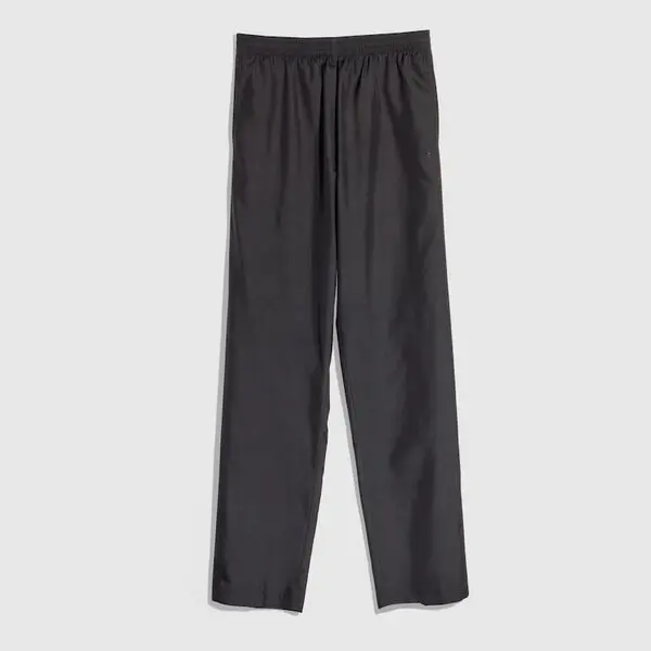 Gucci Silk Poplin Leisure Pants With Web - Black