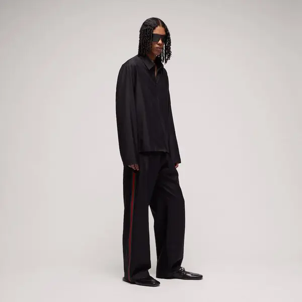 Gucci Silk Poplin Leisure Pants With Web