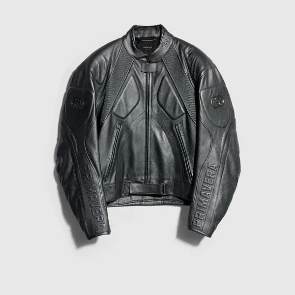 Gucci Grainy Laminated Bull Leather Jacket