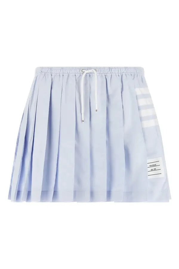Thom Browne 4-bar Oxford Pleated Mini Skirt - Light Blue