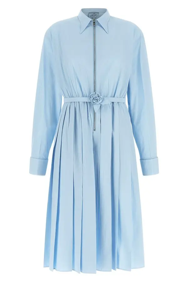 Prada Poplin Shirt Dress - Light Blue