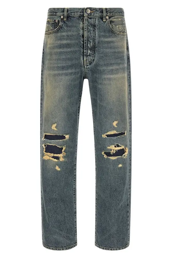 MAISON MARGIELA Distressed Straight Leg Denim Trousers