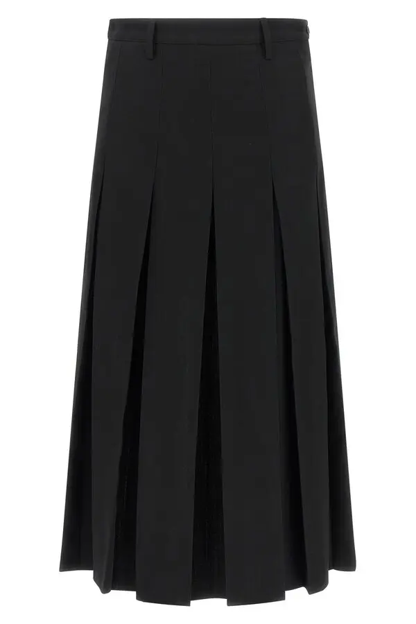 MAISON MARGIELA Overlapping Pleated Skirt - Black