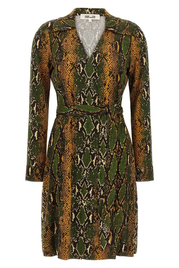 Diane Von Furstenberg Printed Silk Jersey Wrap Dress