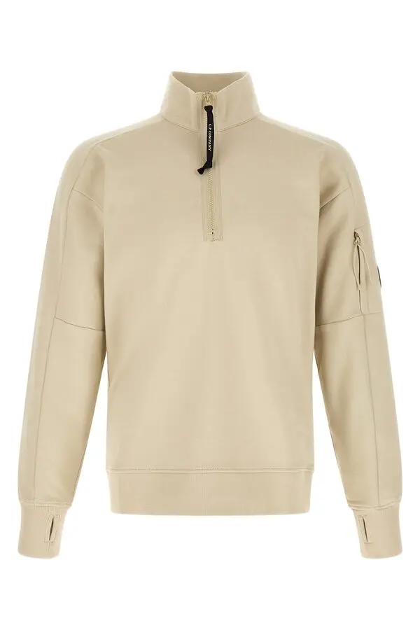 C.P. COMPANY C. P. Company 'diagonal Raised' Sweatshirt With Lens Detail - Beige