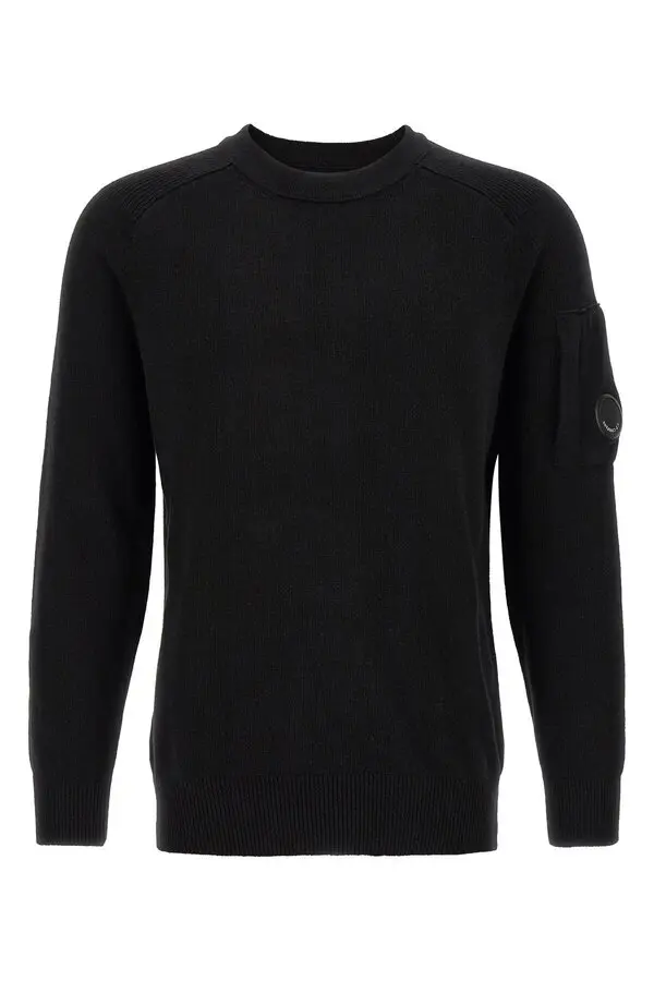 C.P. COMPANY C. P. Company 'lambswool Grs' Sweater With Lens Detail - Black