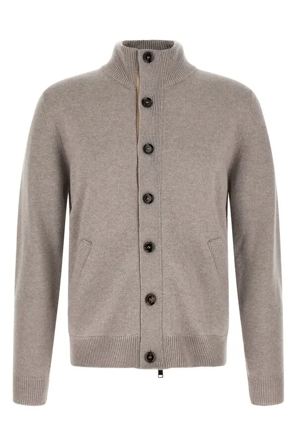 Brioni Cardigan With Price List Collar - Beige