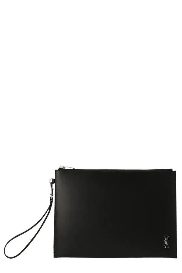 Saint Laurent Tiny Cassandre' Small Tablet Case - Black